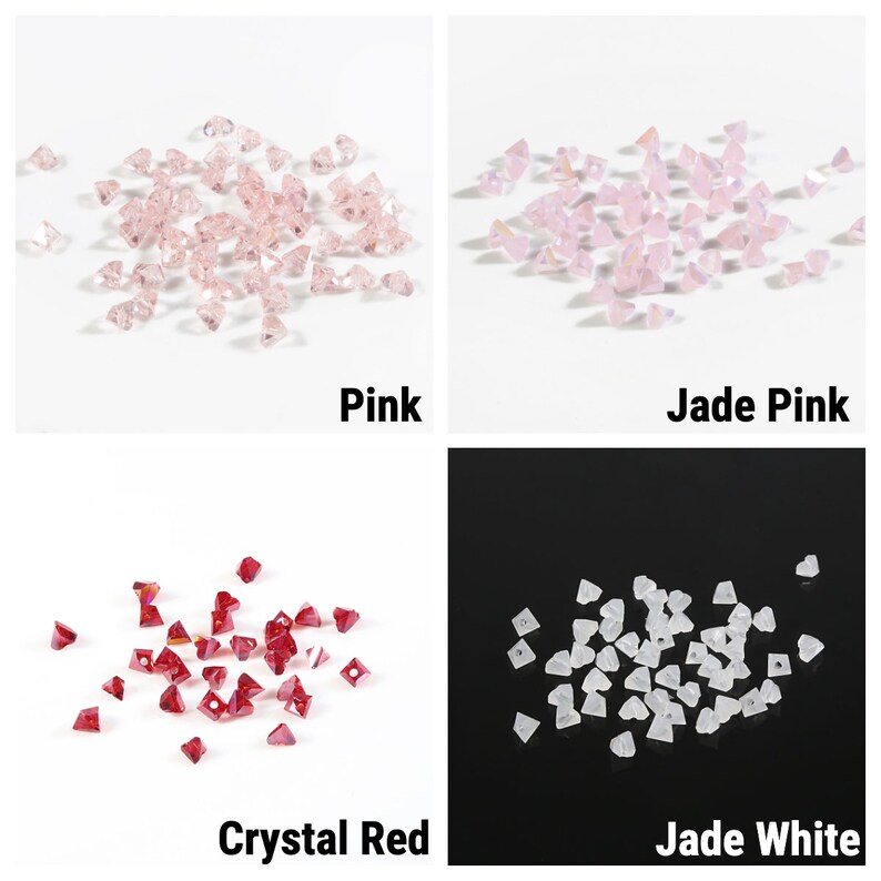 50pcs Crystal Triangle Spacer Beads 5x6mm, Faceted Glass Triangle Beads ...