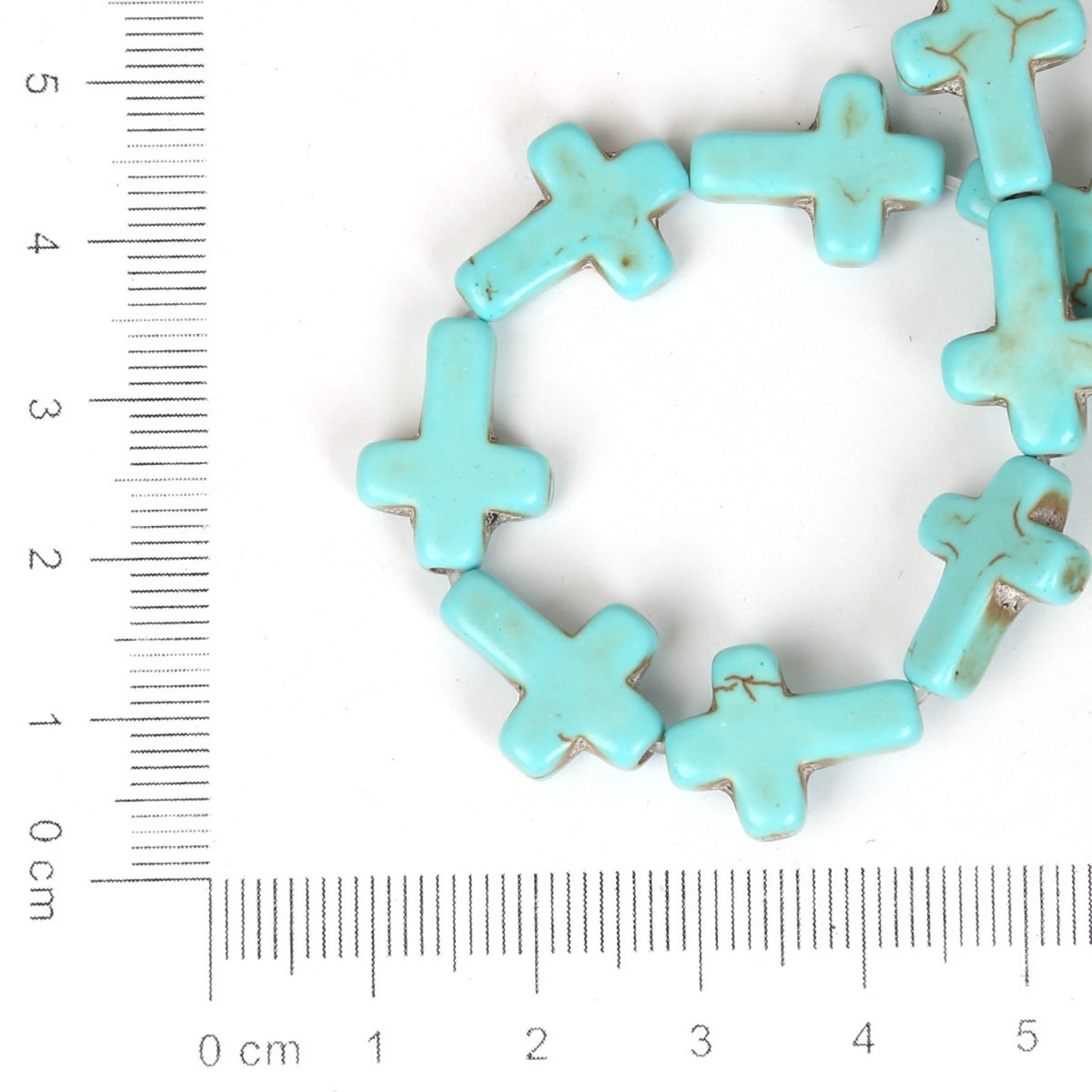 Turquoise Cross Beads Stone Crosses Turquoise Howlite - Etsy