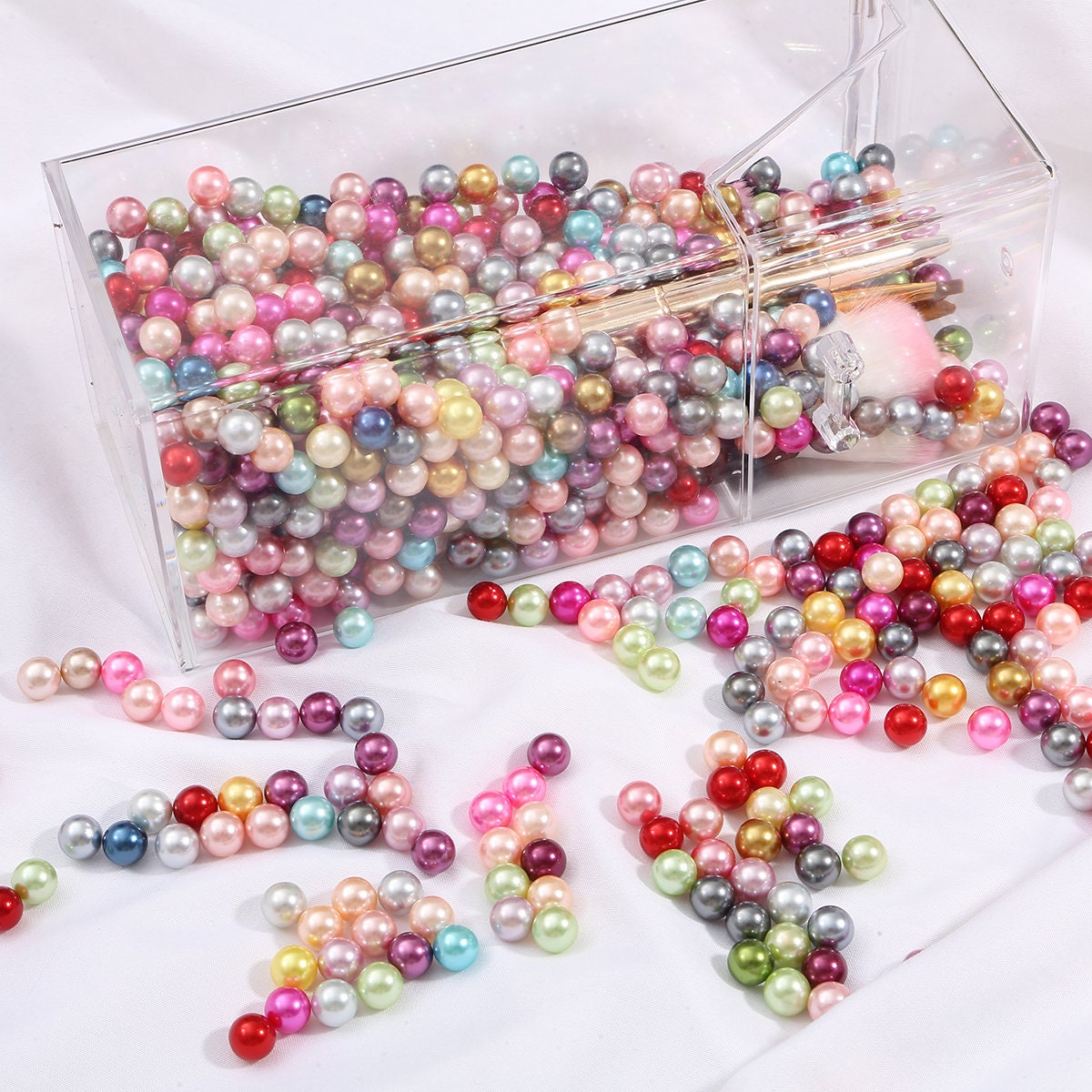 Choose Color 3-10mm Faux Pearls - Round Smooth Colorful Imitation ...