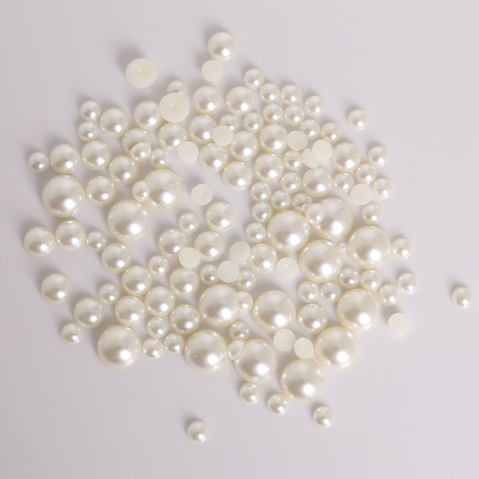 12 SIZES Ivory Flatback Half Round Pearls for Embellishments - Etsy
