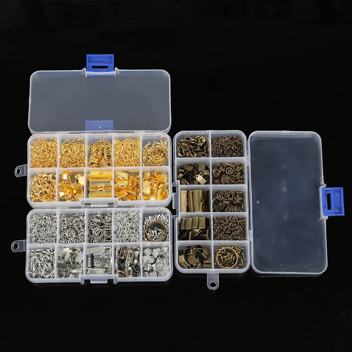 Necklace Findings Kit in Gold, Silver or Bronze - Jewelry Findings Box ...