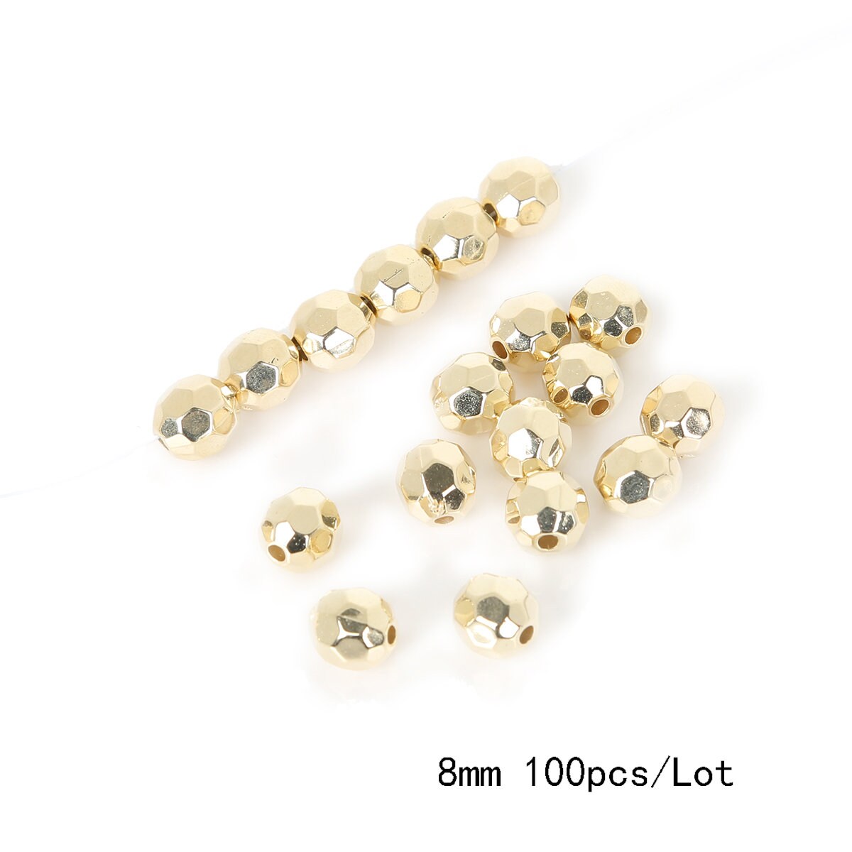 Faceted Gold Ball Beads, CCB Gold Spacer Beads, 6mm or 8mm - Etsy