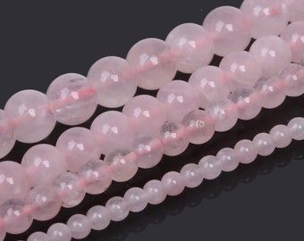 Matte Rose Quartz Beads Pink Quartz Round Beads Pink Gemstone Beads ...