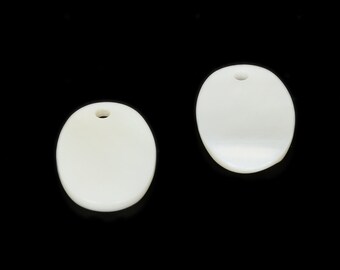 Natural Mother of Pearl Oval Frame Beads Oval Donut Shell Beads White ...
