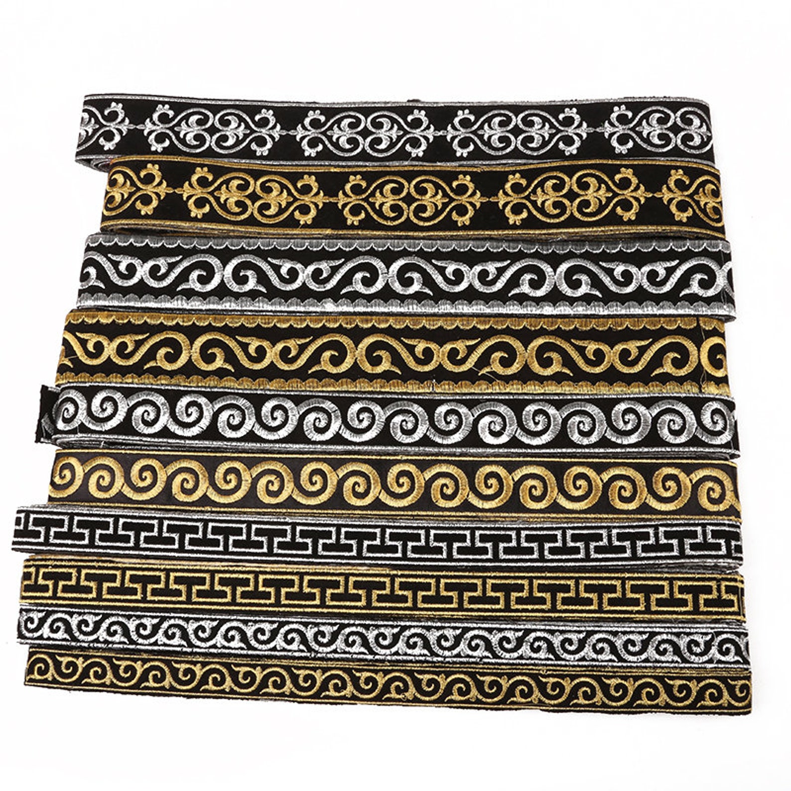 10 PATTERNS Greek Key Ribbon Trim Greece Ribbon Trim Gold - Etsy