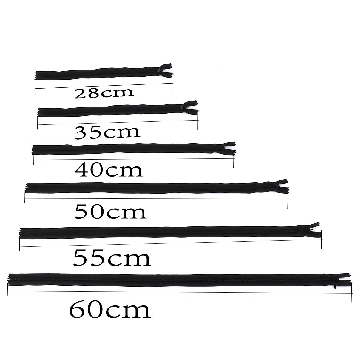 18 COLORS YKK Standard All Purpose #3 Coil Zippers - 28cm 35cm 40cm ...