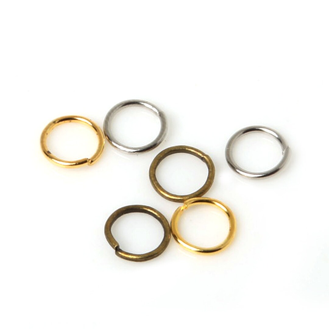 6mm Jump Rings 750pcs - Gold Silver Bronze Plated Open Jump Rings ...