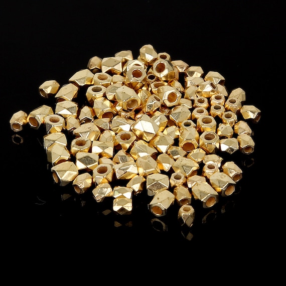Gold Plated Tiny Faceted Spacer CCB Beads 3mm/4mm | Etsy