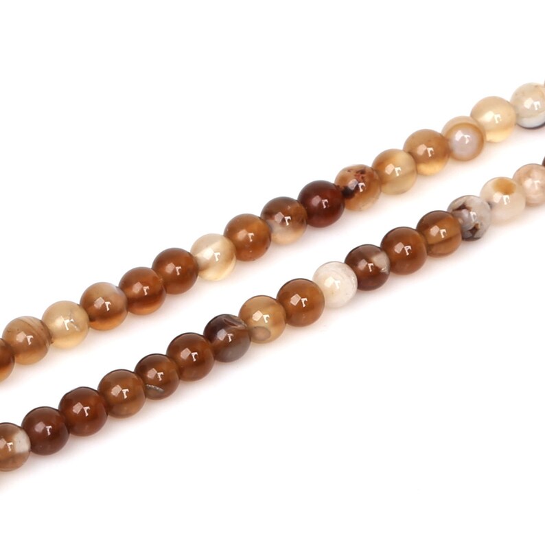 Brown Coffee Stripe Agate Beads, 4mm 8mm 10mm, Round Brown Agate Beads ...