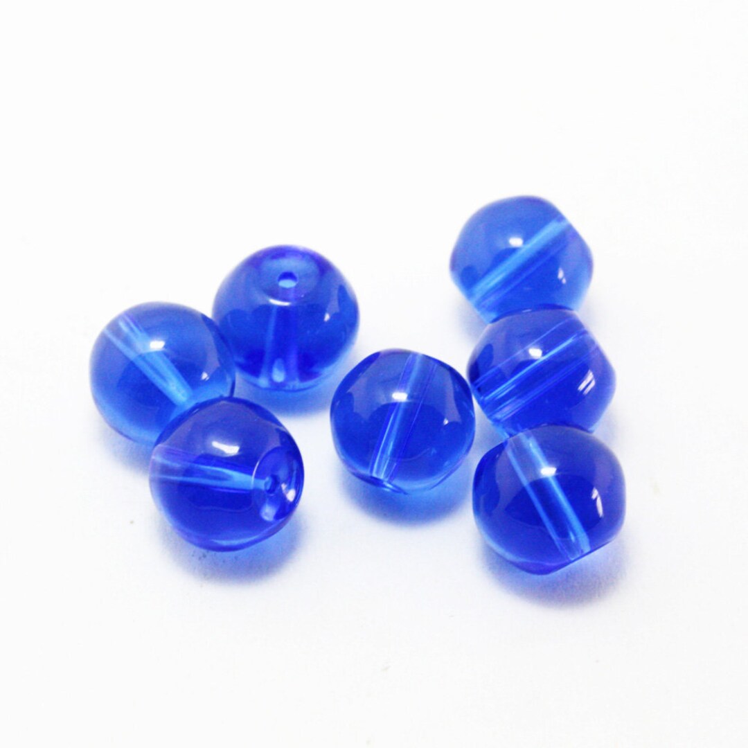 Royal Blue Crystal Glass Beads Round Smooth, 4mm 6mm 8mm 10mm 12mm ...