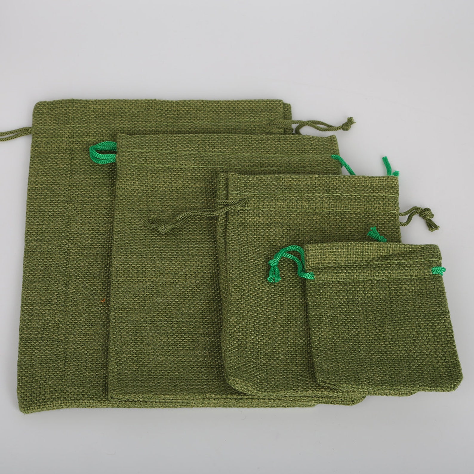 5pcs Green Burlap Pouches 4 SIZES Burlap Gift Bags Green | Etsy