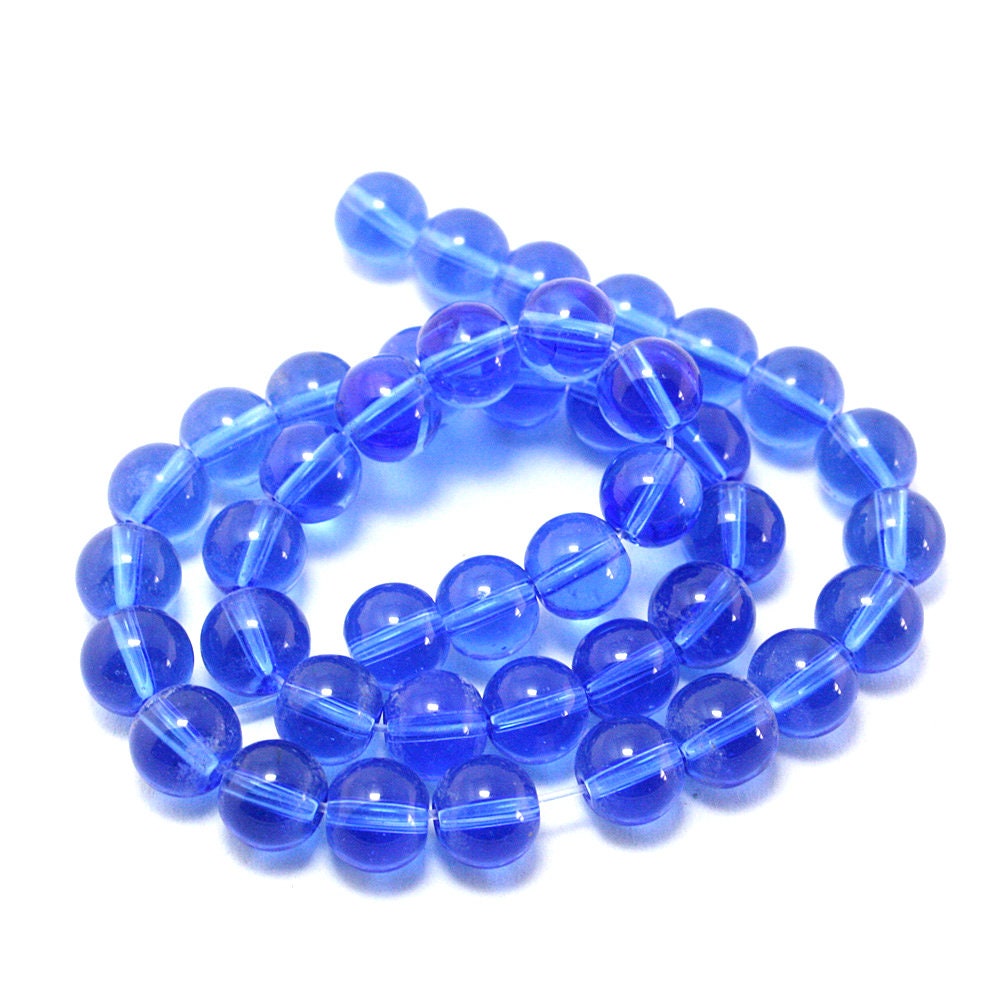 Royal Blue Crystal Glass Beads Round Smooth, 4mm 6mm 8mm 10mm 12mm ...