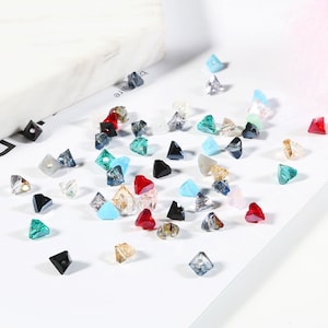 50pcs Crystal Triangle Spacer Beads 5x6mm, Faceted Glass Triangle Beads ...