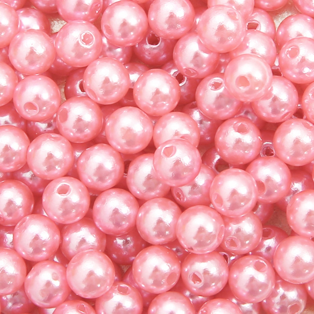 Pink Faux Pearls in 4mm, 6mm, 8mm, 10mm - Imitation Pearls - Pink Beads ...