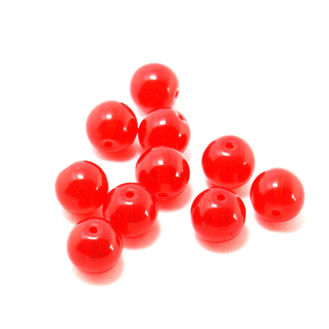 Ruby Red Crystal Glass Beads Round Smooth, 4mm 6mm 8mm 10mm 12mm, Hole ...