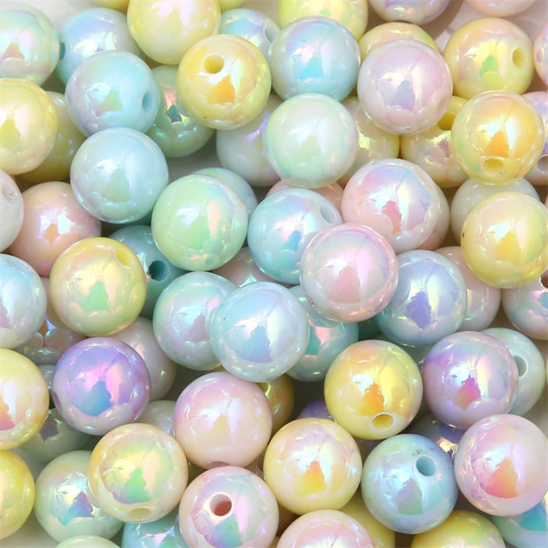 16mm Acrylic Pearl Round Beads - Pearl Like Beads - Cream Color Round ...