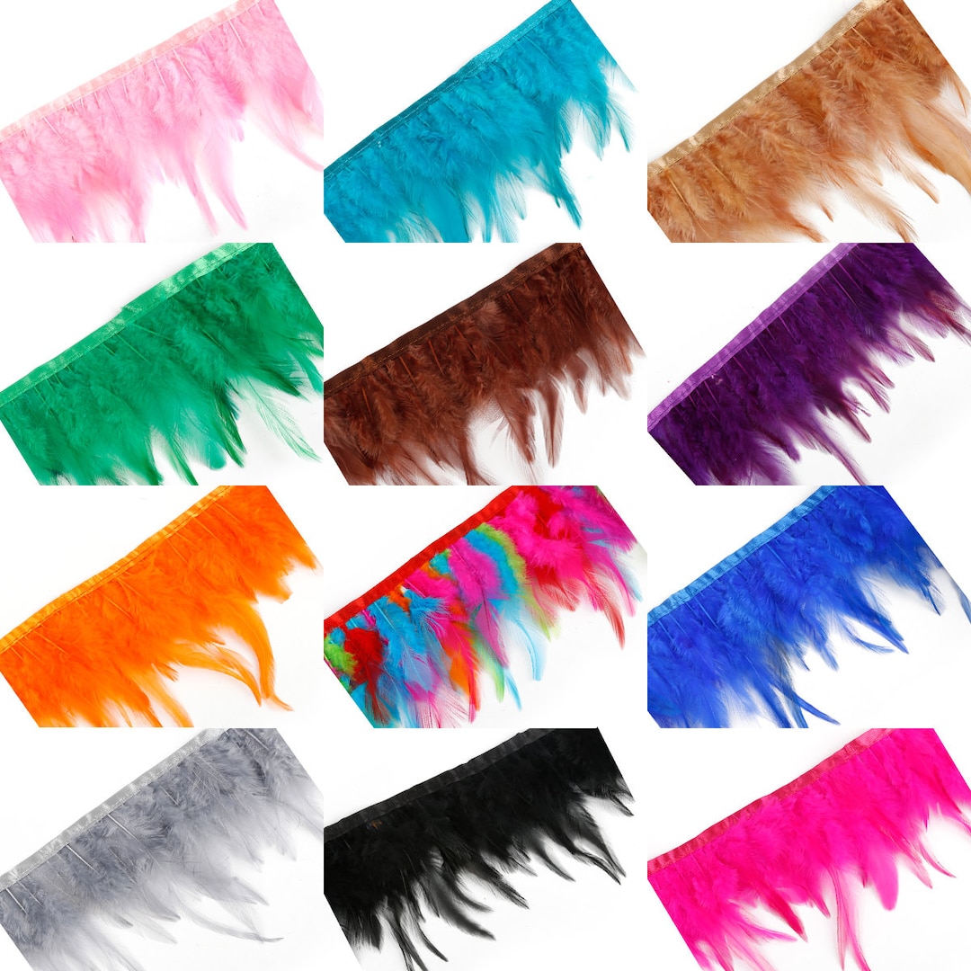15 Colors Ostrich Pointy Feather Fringe Trim | 8-10cm 1 Meter | Elegant ...