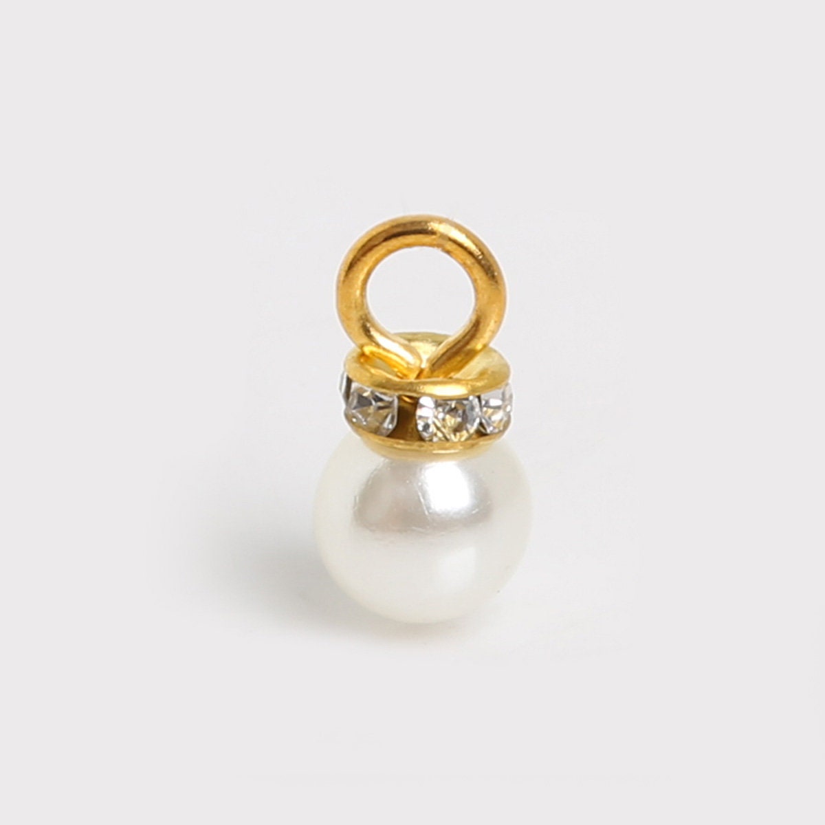 10 Pcs Ivory Pearl Charm With Ring, Earring Charms, Faux Pearl, 8x14mm ...