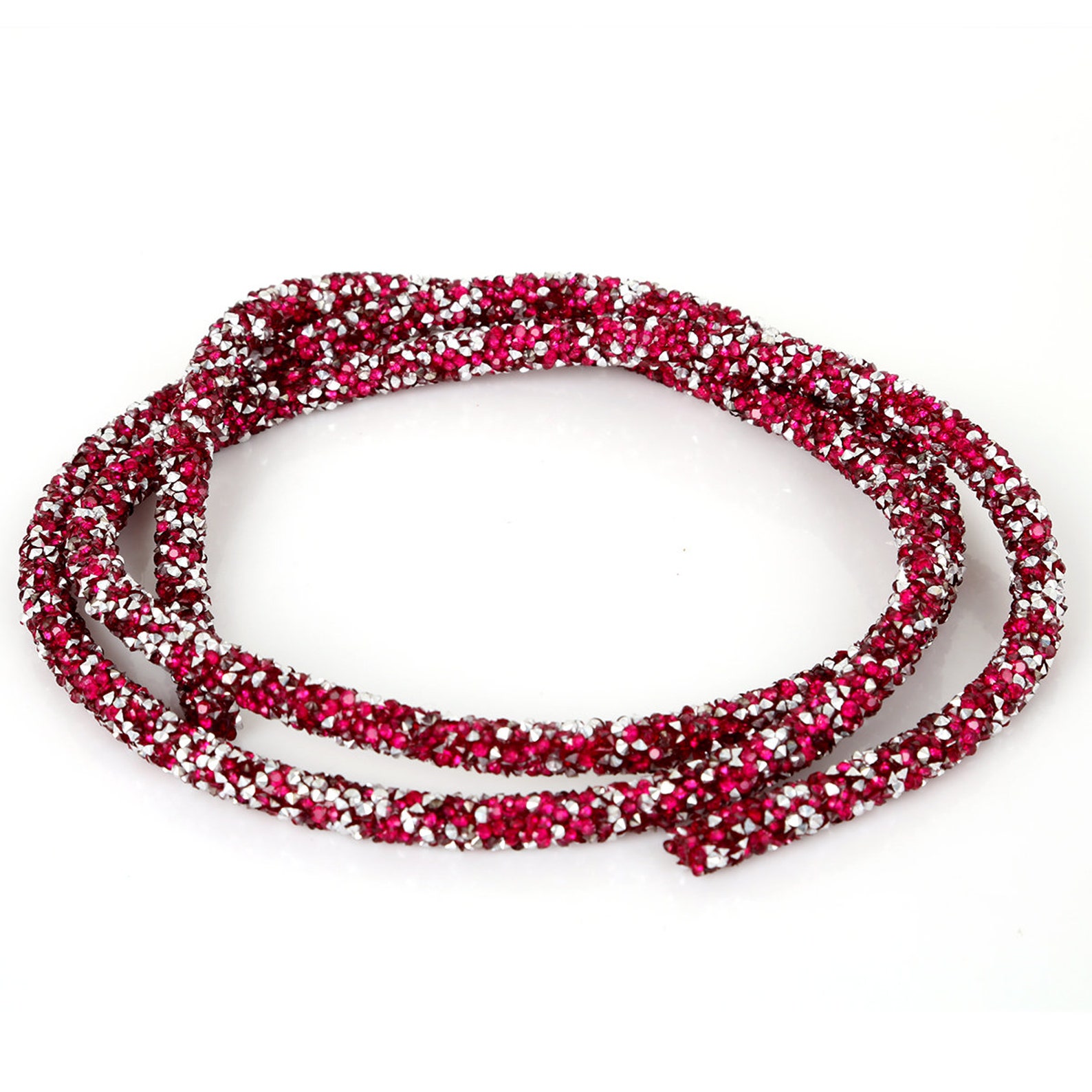 12 COLORS Crystal Rhinestone Tube Cord 7mm - Hollow Core Crystal Cord ...