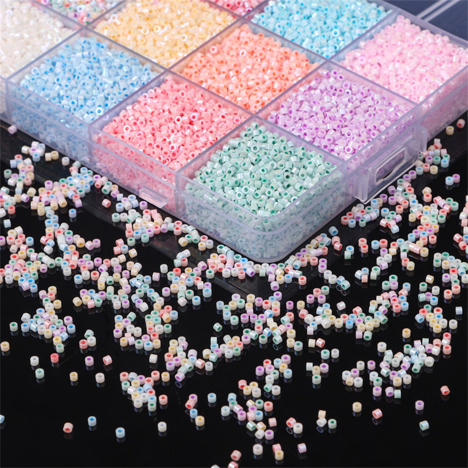 2mm Cream Colored Seed Beads - 12/0 Opaque Seed Beads - Pastel Cylinder ...