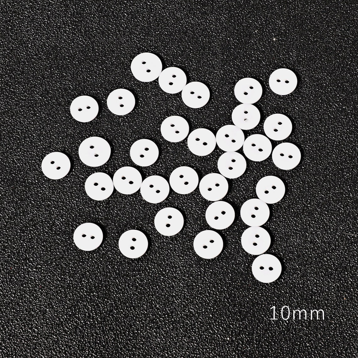 8 SIZES White Two Hole Buttons, Round Plastic Buttons, White Sewing ...