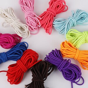 2.5mm 15 COLORS Colorful Rainbow Elastic Cord - Thick Elastic Rope ...