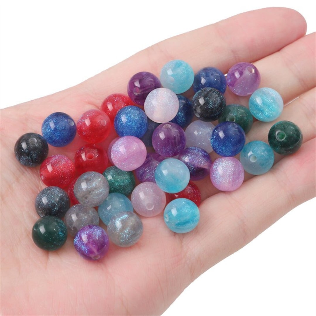 10mm Acrylic Glitter Mermaid Beads in 10 Colors - Star Sprinkle Beads ...