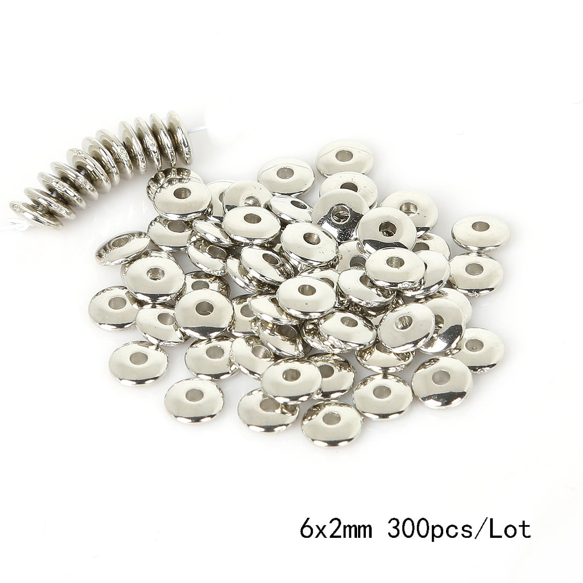 Silver Disc Spacer Beads - Silver Round Discs - Rondelle Spacer Donut ...