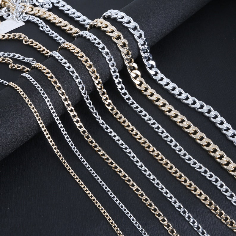 4 Sizes High Quality Polished Curb Chain - Gold Curb Chain - Silver ...