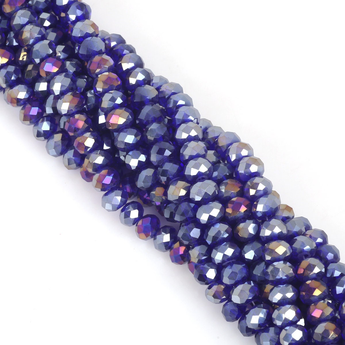 Dark Blue AB Clear Glass Crystal Rondelle Beads Natural Clear - Etsy