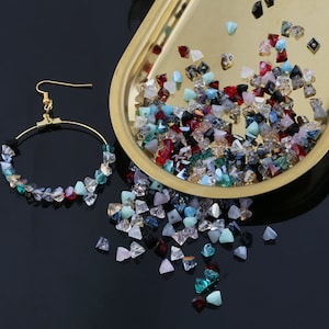 50pcs Crystal Triangle Spacer Beads 5x6mm, Faceted Glass Triangle Beads ...