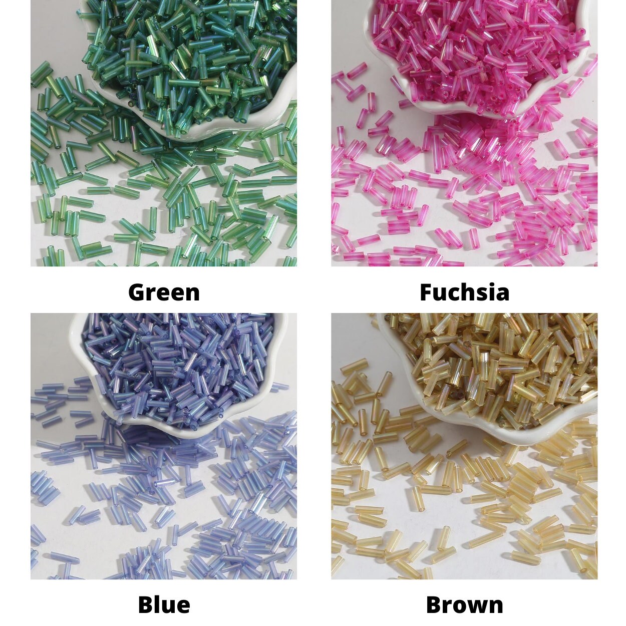 7mm AB Bugle Beads Glass Bugle Seed Beads Glass Bugles - Etsy