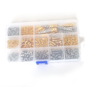 Jewelry Findings Set, Necklace Making Kit, Chains, Bead Caps, Filigree ...