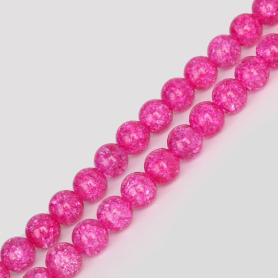 Ruby Red Gemstone Round Crackle Cracked Crystal Stone Strand | Etsy