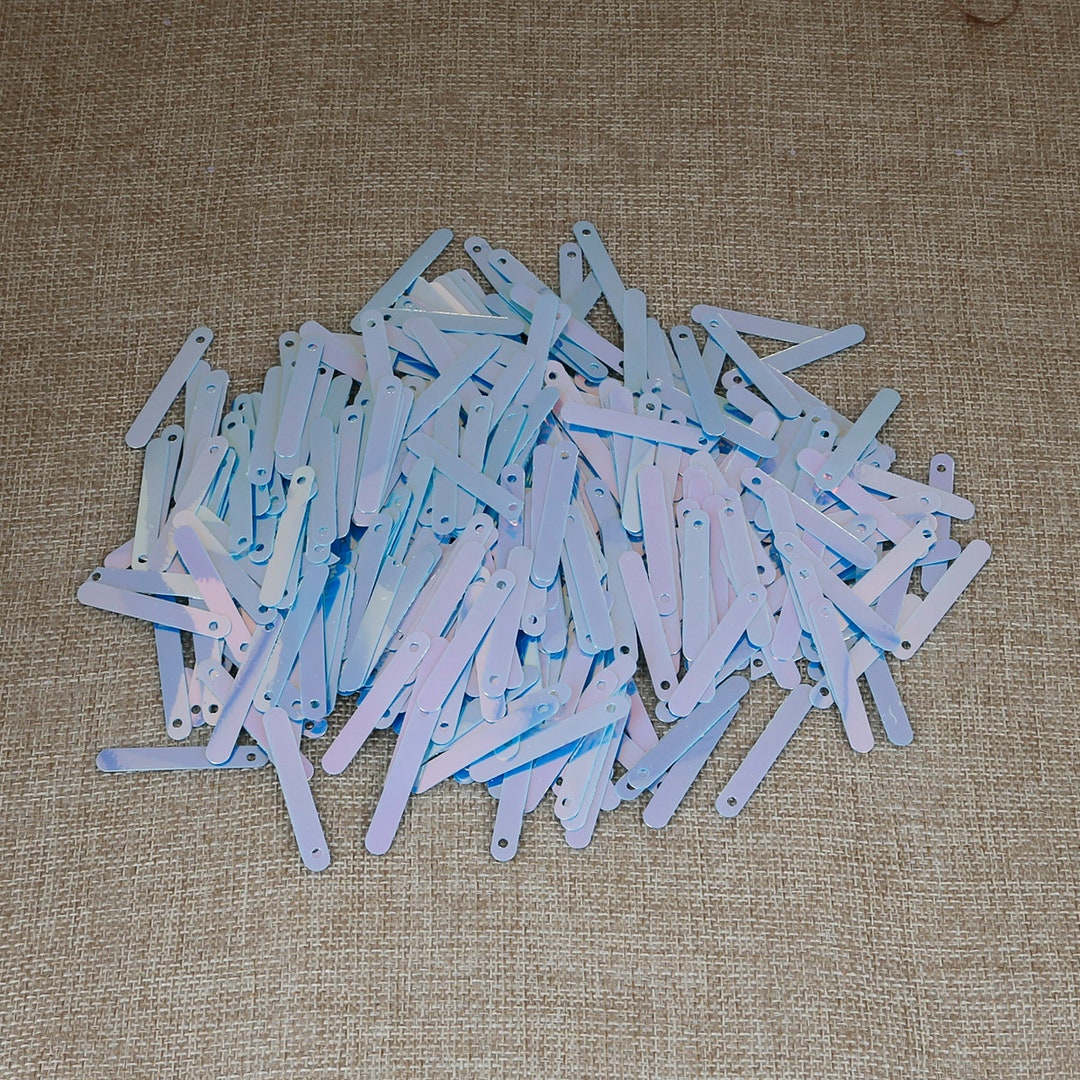 Iridescent Blue Stick Sequins 32mm - Iridescent Stick Paillettes ...
