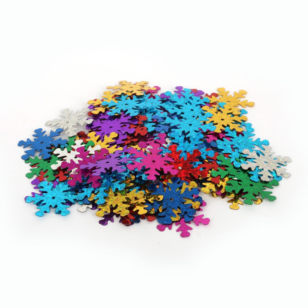 200 Mix Color Snowflake Sequins - Snowflake Paillettes - Rainbow ...