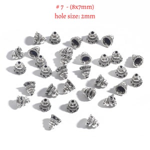 10pcs Cone Bead Caps - Bead Cone- Silver Cone Bead Caps - Ancient ...