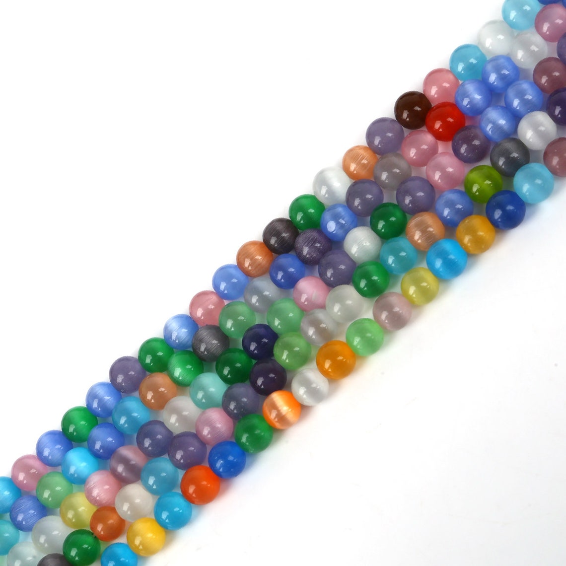 Assorted Colors Cat Eye Beads 4mm 6mm 8mm 10mm - Mixed Cat Eye Beads ...