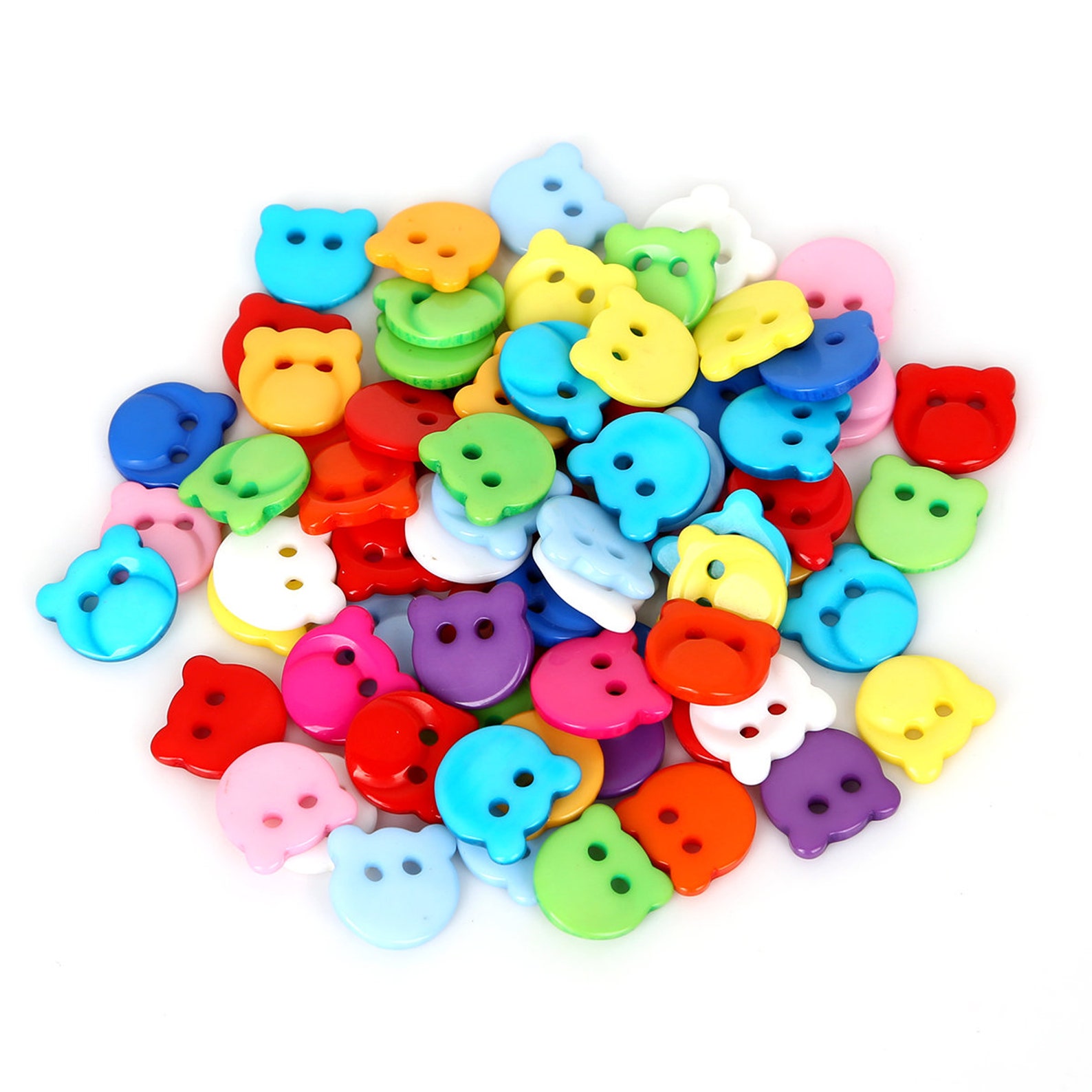 50pcs Mixed Pig Buttons 13mm / Rainbow Pig 2 Holes Plastic - Etsy
