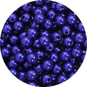 Royal Blue Faux Pearls in 4mm, 6mm, 8mm, 10mm - Imitation Pearls - Blue ...