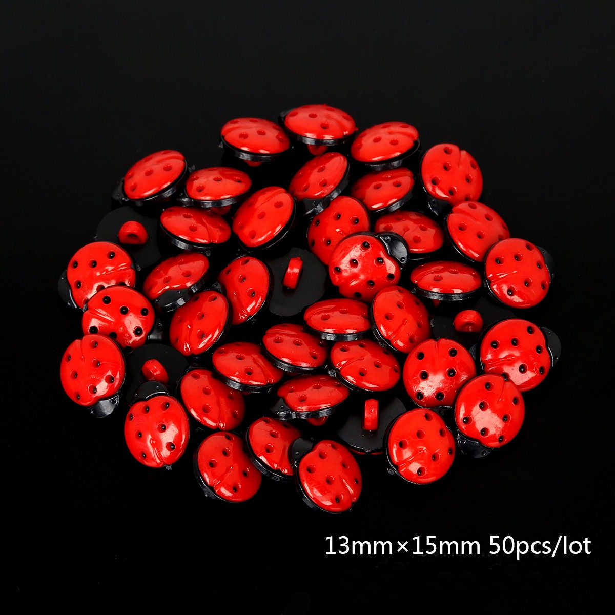 50 Red Lady Bug Shank Buttons 13x15x8mm Lady Bug Buttons - Etsy
