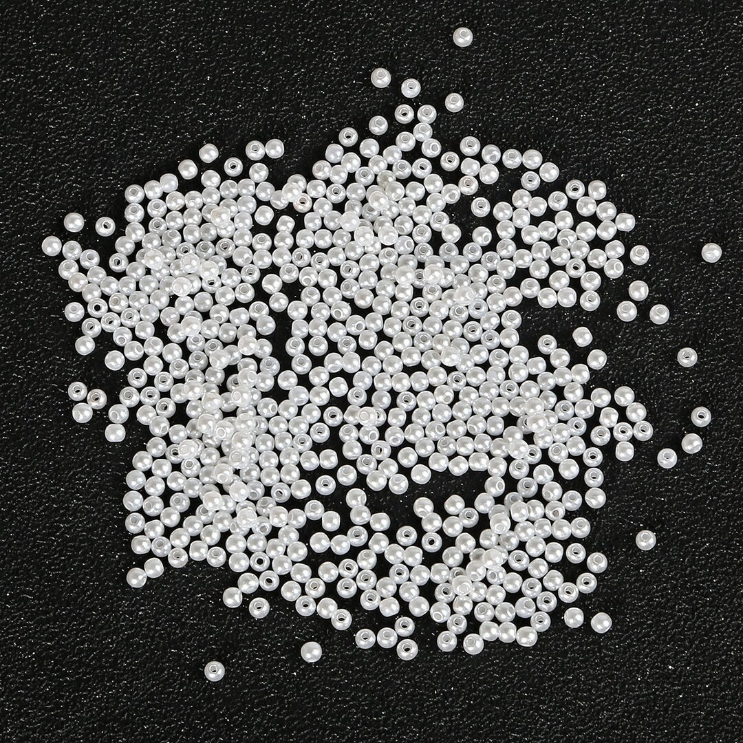 1000pcs 3mm Small White Pearls - Czech Round ABS Imitation Pearls - 1mm ...