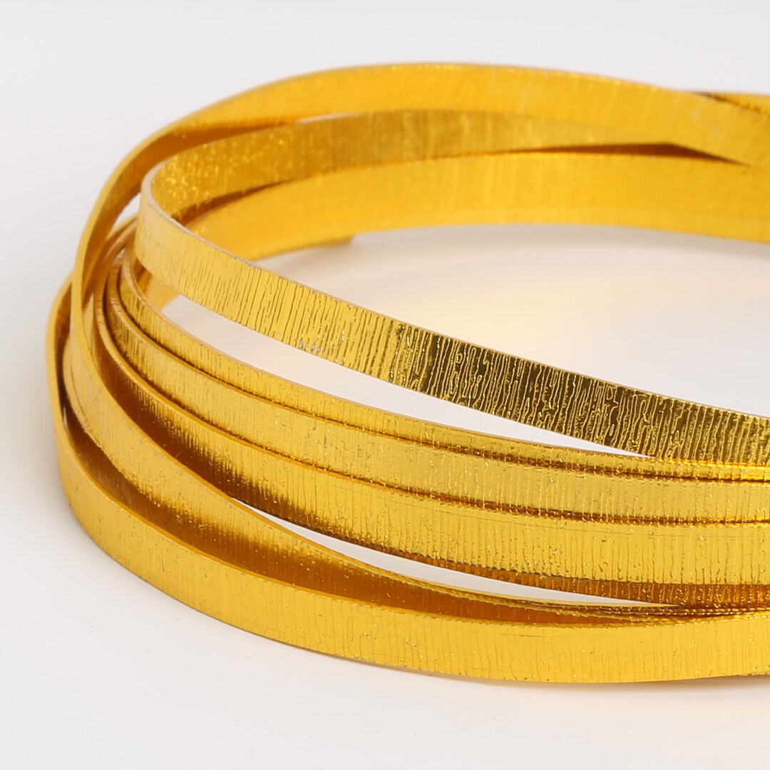 10 Feet Gold Embossed Flat Smooth Aluminum Wire 5x1mm - Flat Wire ...