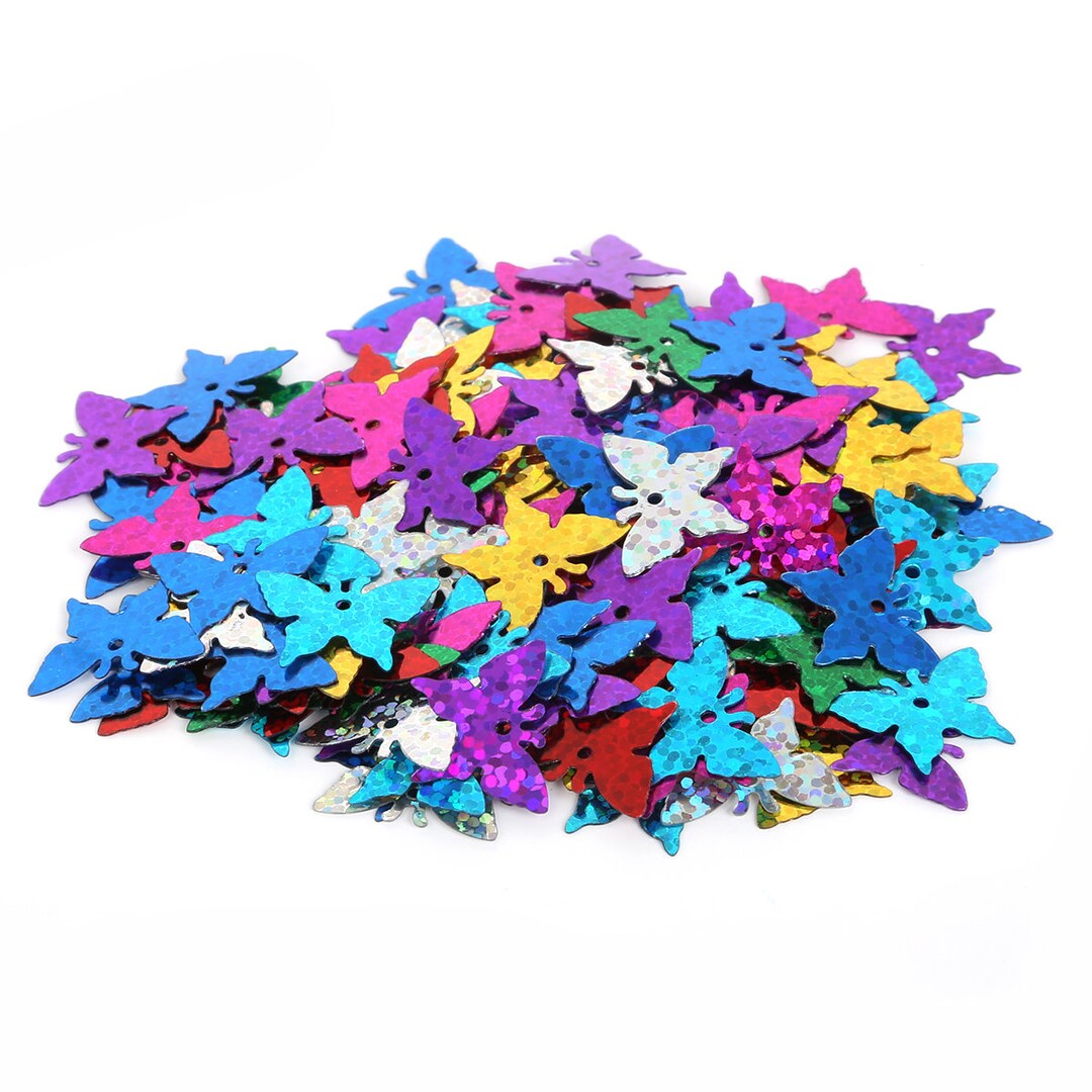 200 Mix Color Butterfly Sequins - Butterfly Paillettes - Rainbow ...