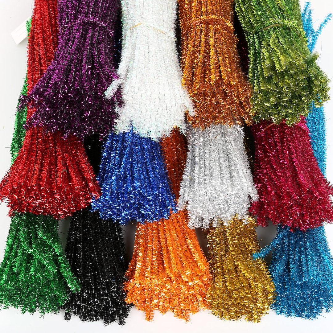 100 Metallic Chenille Stems 14 COLORS, Pipe Cleaner Sticks, Craft ...