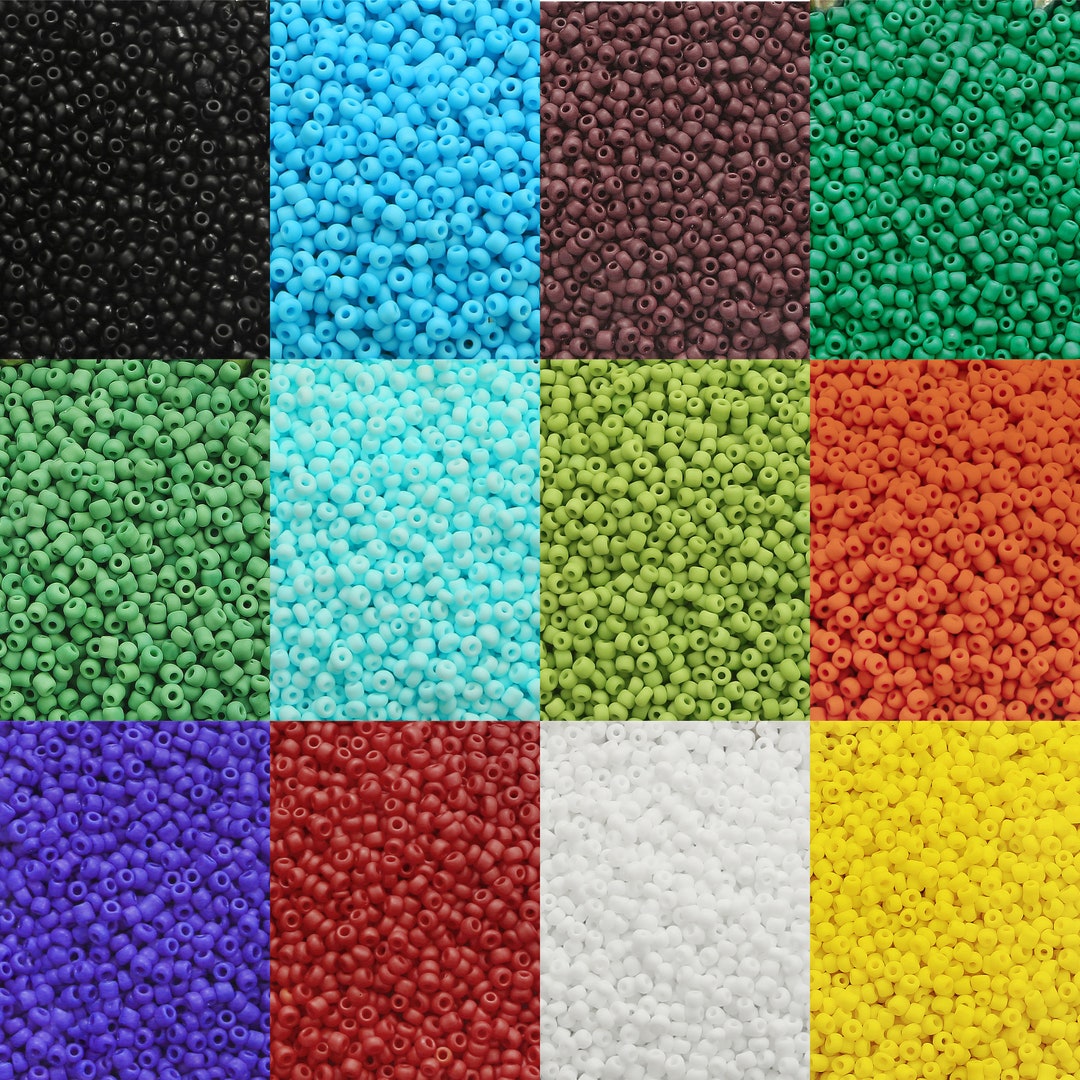 8/0 Matte Opaque Seed Beads in 26 Colors 3mm - 1mm Hole Size - Colorful ...