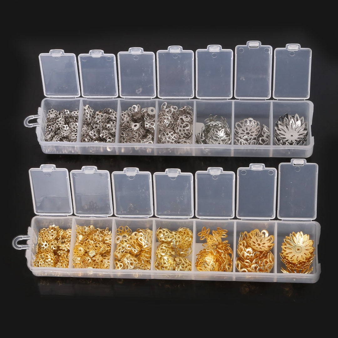 400pcs Filigree Bead Caps Kit, Filigree Bead Caps Set, Gold Filigree ...