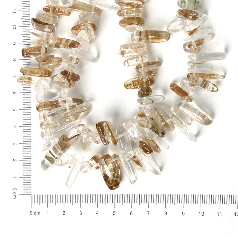 Golden Rutile Quartz Chip Beads Clear Gemstone Beads | Etsy