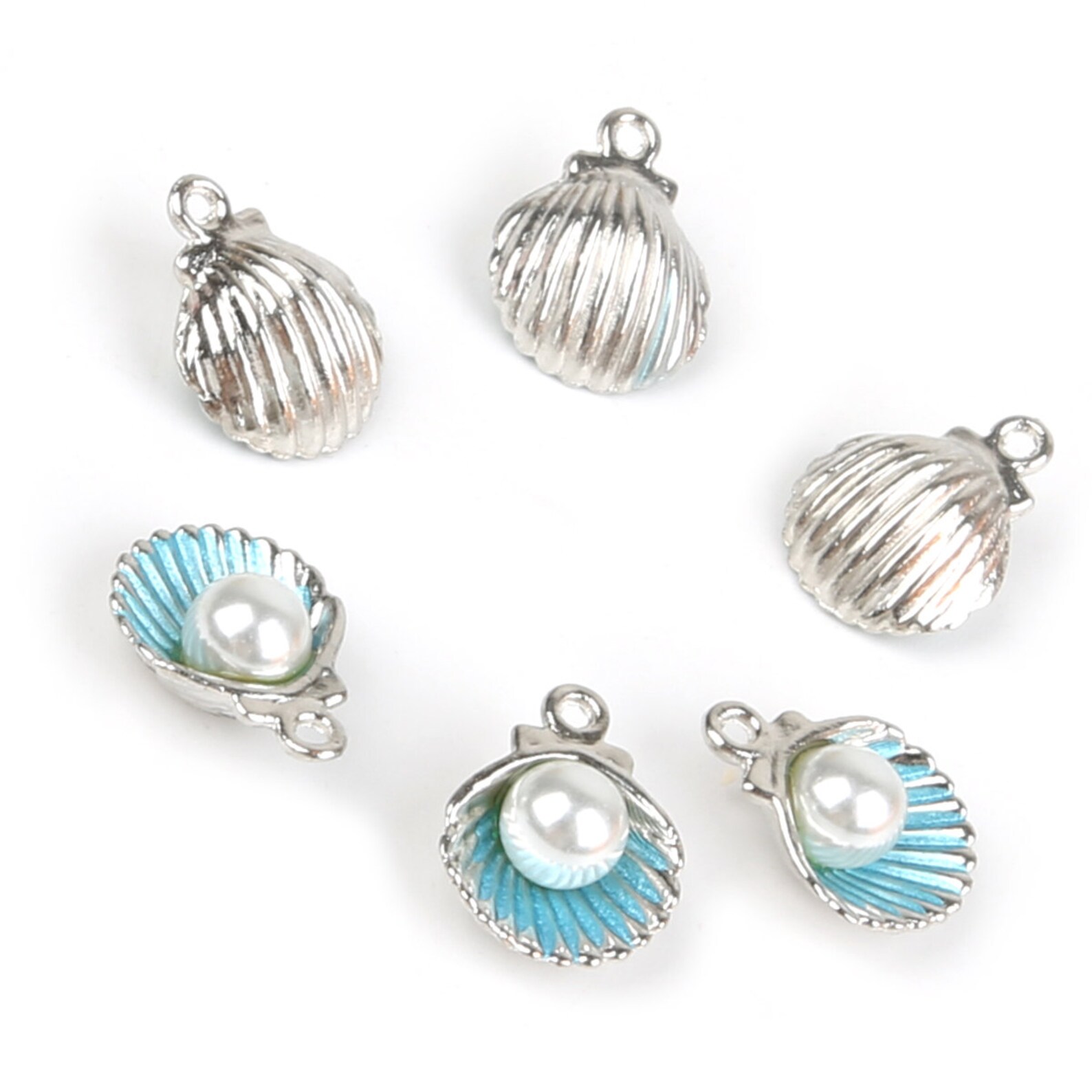 10pcs Shell Pearl Charms, Shell Charms, Shell Pearl Earring, Green ...