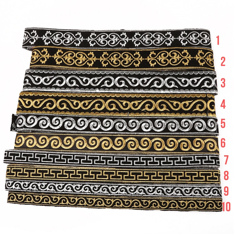 10 PATTERNS Greek Key Ribbon Trim Greece Ribbon Trim Gold - Etsy